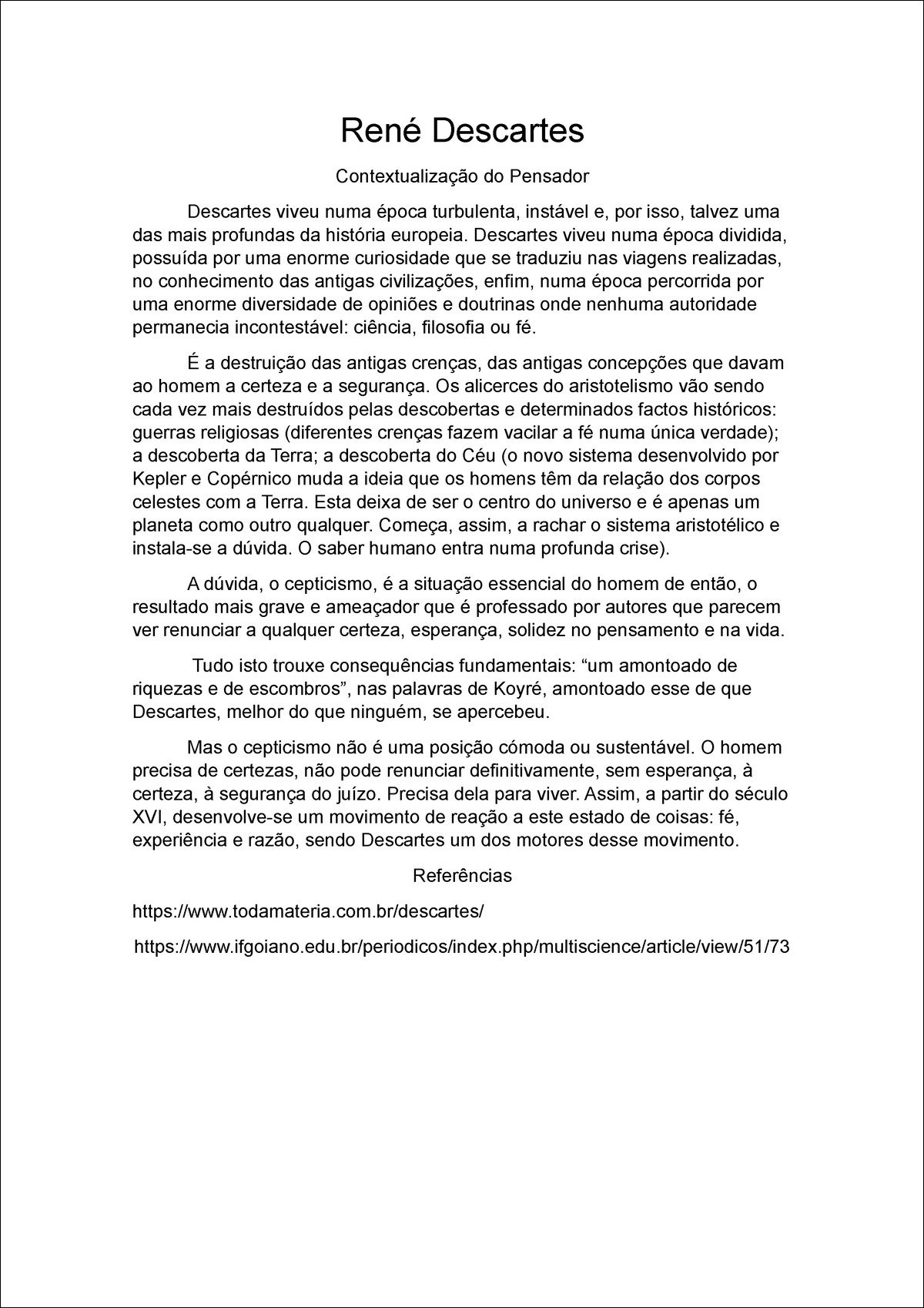 Mapas Mentais sobre RENE DESCARTES - Study Maps