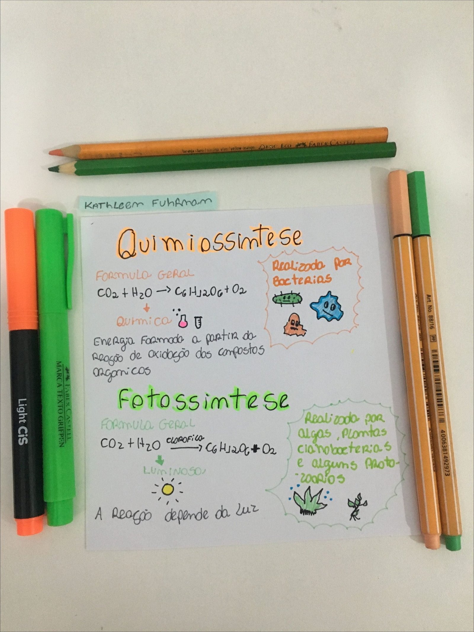 Mapas Mentais sobre QUIMIOSSINTESE - Study Maps