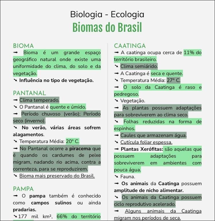 Mapas Mentais sobre CAATINGA - Study Maps
